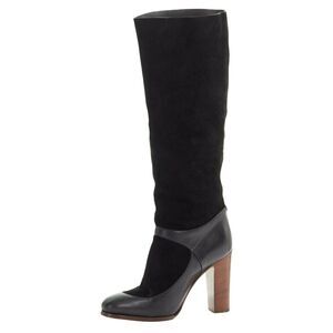 Celine | Shoes | Celine Philo Suede Sock Ankle Strap Chunky Wooden Heel ...
